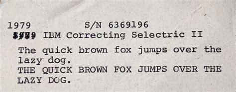 1979 Ibm Correcting Selectric Ii On The Typewriter Database