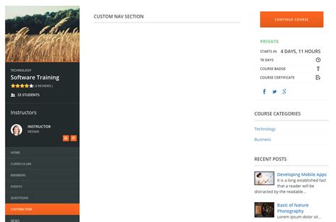 Adding Custom Section In Course Menu Wplms Wordpress Lms Documentation