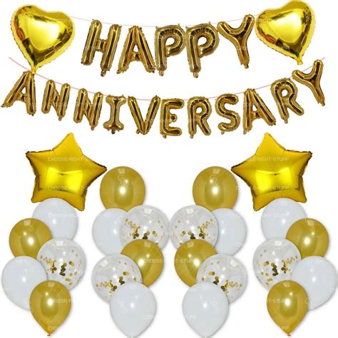 16happy Anniversary Foil Balloons Wedding Theme Anniversary Confetti