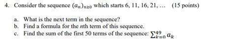 Solved 4 Consider The Sequence Ann≥0 Which Starts
