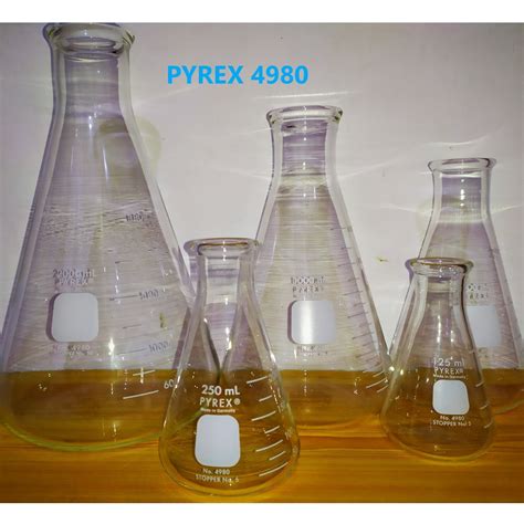 Pyrex Erlenmeyer Flask Glass Small Sizes 10ml To 500ml Shopee