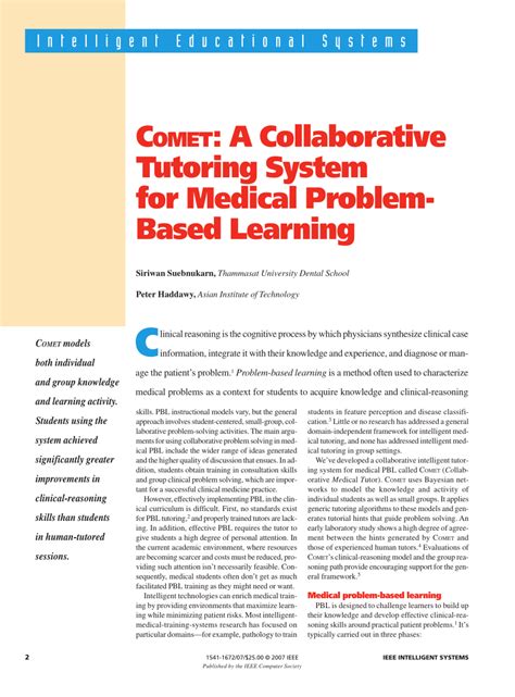 Pdf A Collaborative Intelligent Tutoring System For Medical Problem