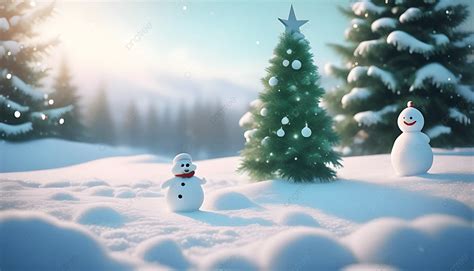 겨울 풍경과 눈이 있는 눈사람의 보기 눈사람 겨울 풍경이 있는 눈사람 메리 크리스마스 배경 일러스트 및 사진 무료 다운로드