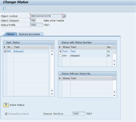 Status Profile Sales Documents