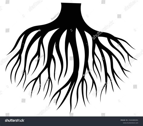 Black Roots Tree Illustration Monochrome Tree Stock Vector Royalty Free Shutterstock