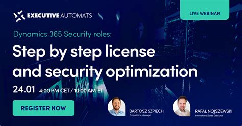 Live Webinar Dynamics 365 Security Roles Step By Step License And Security Optimization