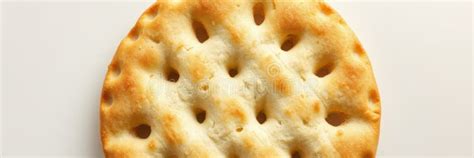 Deliciously Baked Cracker With A Crispy Texture And Golden Hue On A Plain Background Stock Image