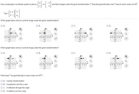 Use A Rectangular Coordinate System To Plot U V And Their Images