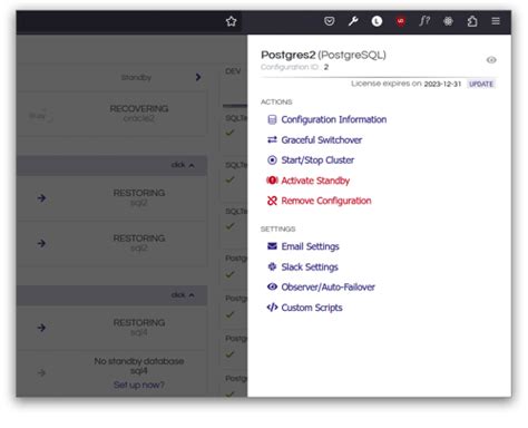 disaster recovery for postgresql with standbymp