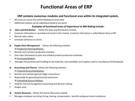 PPT Functional Areas Of ERP PowerPoint Presentation Free Download ID