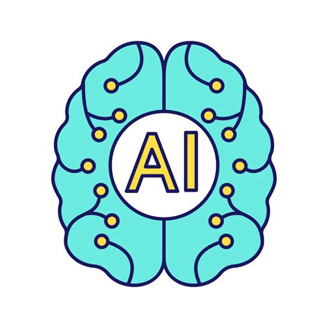 Artificial Intelligence Color Icon Digital Brain Neurotechnology Ai Isolated Vector