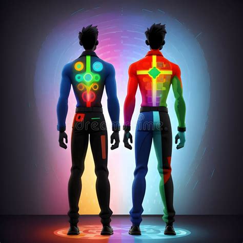 Image Of A Vibrant Cascade Of Colorful Binary Matrix Code Forming The