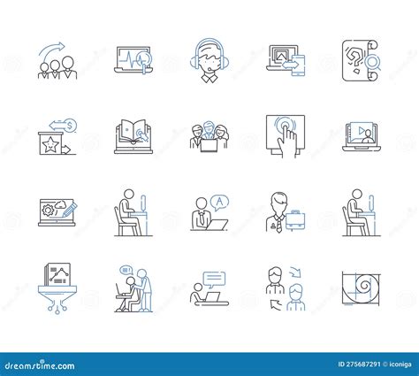 Interview And Conversation Line Icons Collection Dialogue Discourse