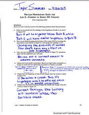 Pre Lab Preparation For Current In DC Circuits Course Hero