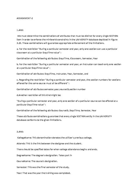 Dbms Assignment 2 Data Base Management Systems Assignment 1 We