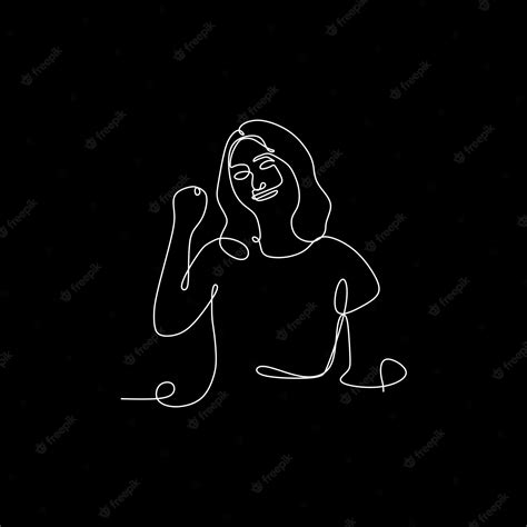 Premium Vector Vector Continuous Line Sexy Beautiful Girl Illustration