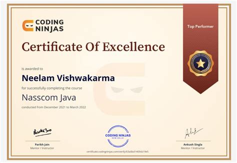 Neelam Vishwakarma On Linkedin Codingninjas Javaprogramming Nasscom