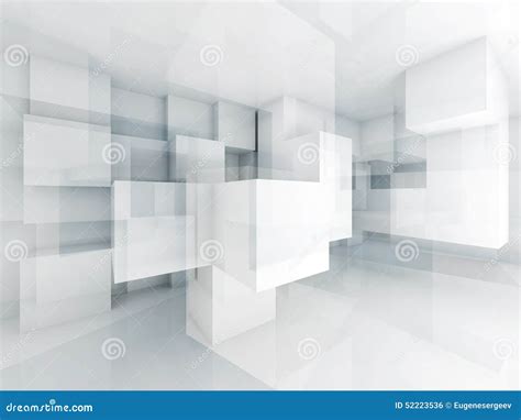 Abstract 3d Architecture Background With Chaotic Cubes Stock