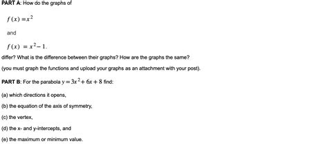 Solved PART A How Do The Graphs Of F X X And F X X Chegg Com