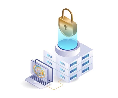Premium Vector Computer Data Security Server