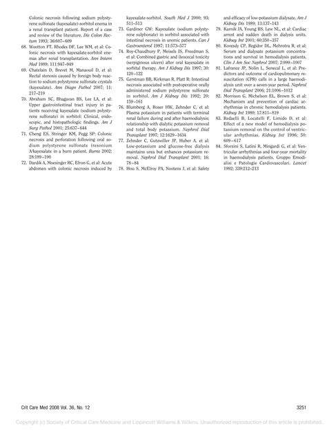 Management Of Severe Hyperkalemia Pdf