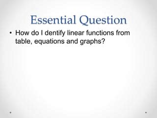 Linear And NonLinear Functions A Pptx