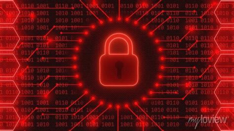 Padlock Logo Abstract Background In Red Of 4 Digit Binary Code • Wall Stickers Web System