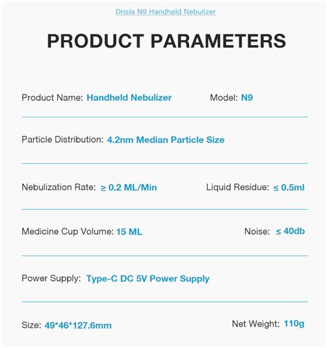Dr Isla Nebulizer Portable Rechargeable Mesh Machine Handheld Inhaler Atomizer Asthma Cough N9