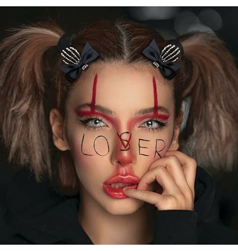 할로윈 해골 발톱 핸드 보우 장식 헤어 클립 블랙 스컬 악어 머리핀 레드 도그 뼈 헤어핀 여성 소녀 고스 펑 티몬