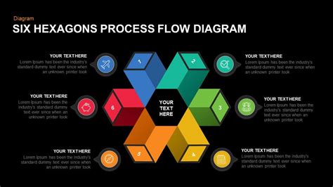 Step Process Flow Hexagon Diagram Template For PowerPoint SlideBazaar