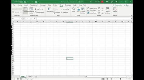how to create a printable template in excel
