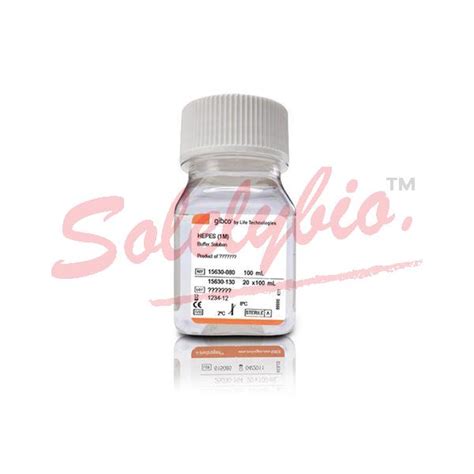 Thermo 15630080 Gibco Hepes 1m Buffer Solution 100 Ml Invitrogen
