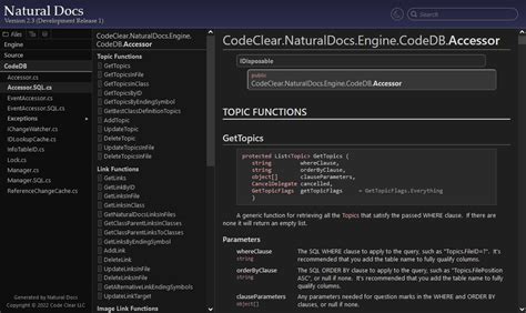 Natural Docs 23 Released Dark Themes Natural Docs News