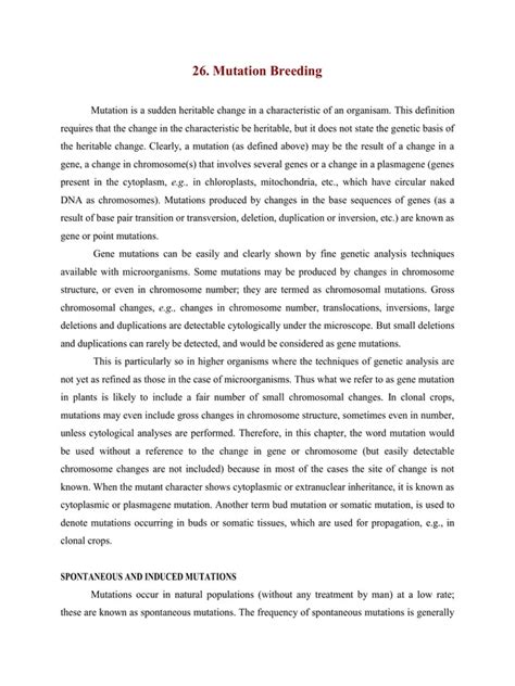 Lec 26 Procedure For Mutation Breedingpdf A4agriculture