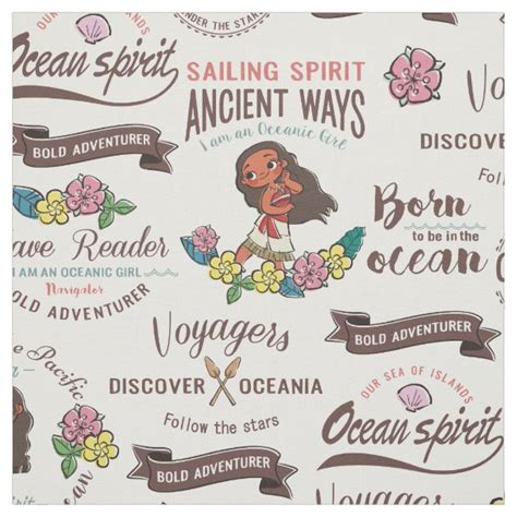 Moana Sail By The Stars Pattern Fabric