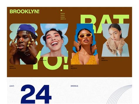brooklyn modeling website concept header in 2024 website header