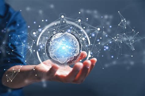Big Data Analytics And Business Intelligence Concept Business Person Holding Global Network