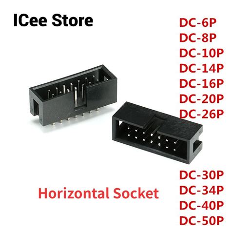 10pcs Dc3 Socket 2 54mm 6p 8p 10p 14p 16p 20p 26p 30p 34p 40p 50p Jtag Socket Header Connector