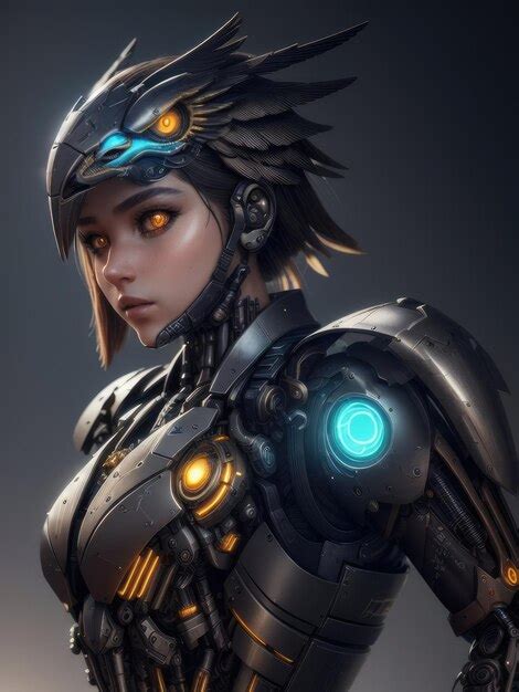 Premium Ai Image Robot Cybernetic Girl Bee