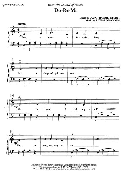 Movie Song The Sound Of Music Do Re Mi Sheet Music Pdf Free Score