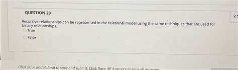 Solved QUESTION Recursive Relationships Can Be Represented Chegg