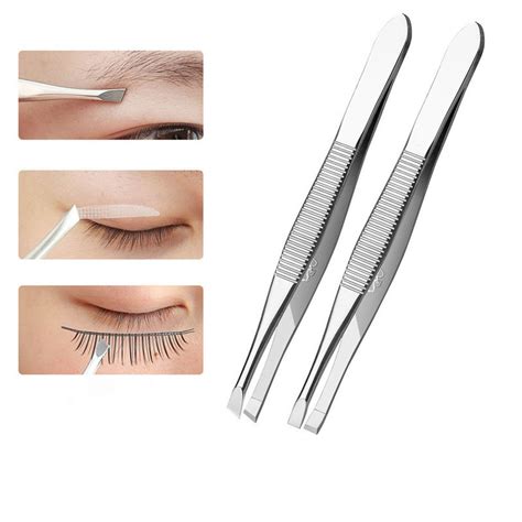 Precision Stainless Steel Tweezers For Eyebrow Hair Facial Hair