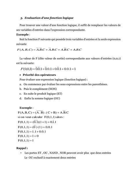 Solution Partie2 Chapitre Ii Table De V Rit Et Fonctions Logiques La
