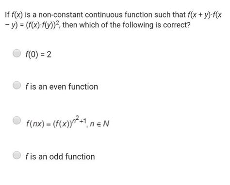 If F X Is A Non Constant Continuous Function Such That Math