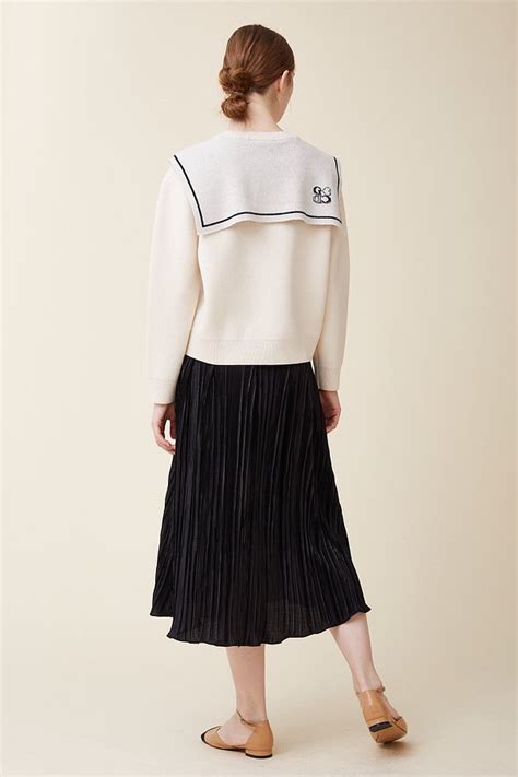 Gcut 지컷 세일러 카라 크루넥 니트 S I Village 에스아이빌리지