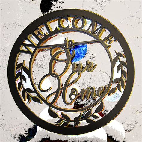Welcome To Our Home Metal Sign Round Steel Wall Hanging