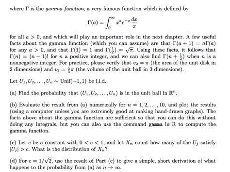 The Volume Of A Region In N Dimensional Euclidean Chegg
