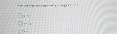 Solved Is The Vertical Asymptote Of Y−logx1−2