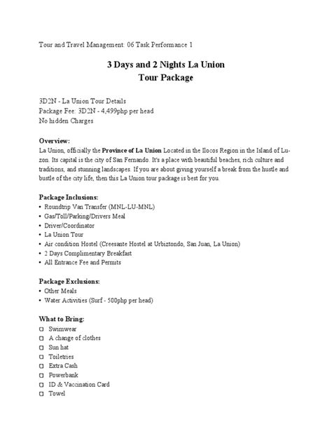 06 Task Performance 1 Pdf Food And Drink