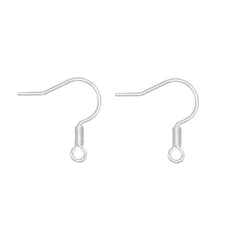 Fish Hook Earring Components 17mm Silver Plated 50pcs Fish Hook